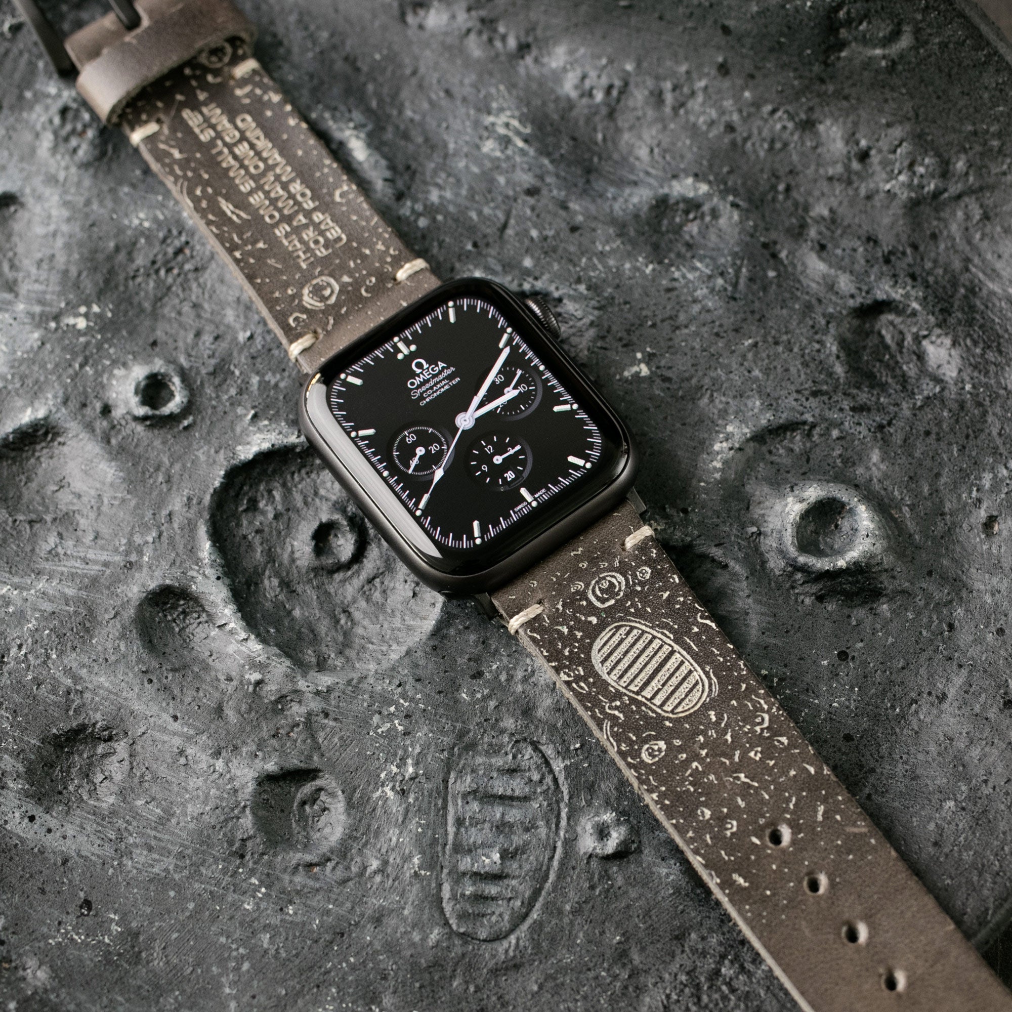 Silver Moon - Apple Watch Leather Band - Antique Gray – Roarcraft